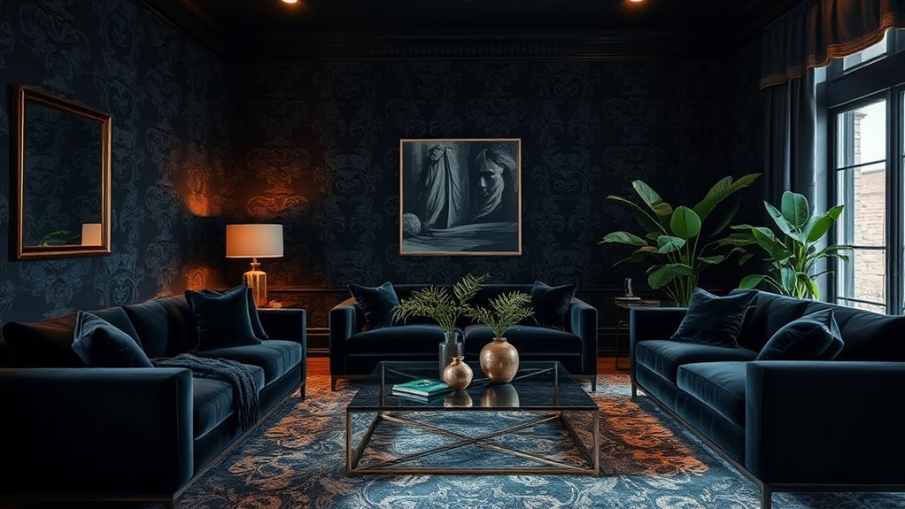 30 Black Wallpaper Living Room Ideas for a Bold, Dramatic Style