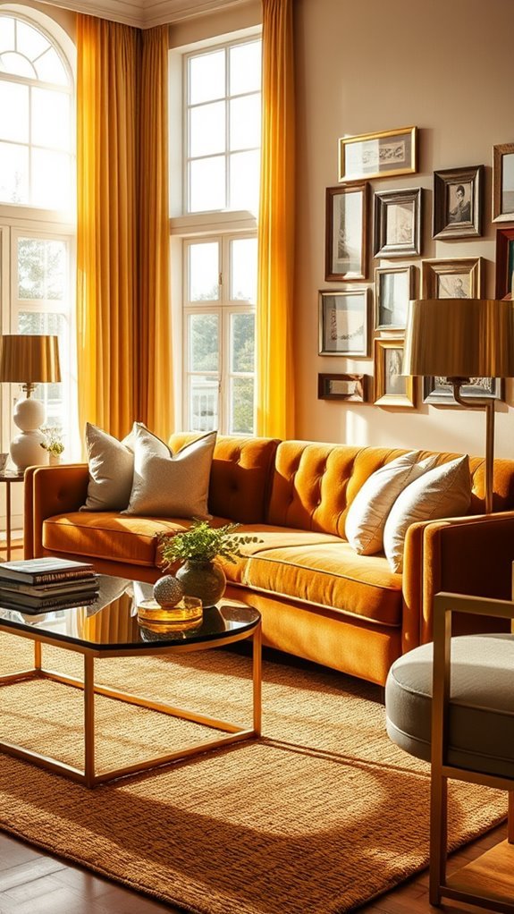 Golden Living Room Ideas for Warmth With Elegant Glamour