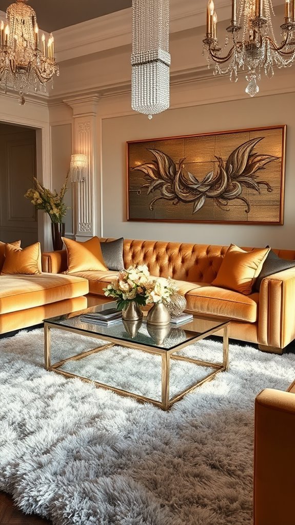 Gold and Silver Living Room Ideas for a Glamorous Look