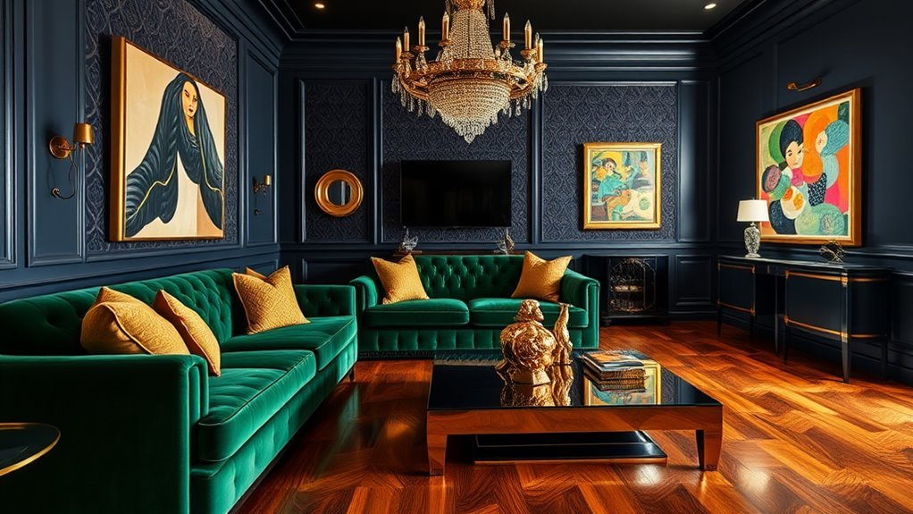 30 Bold Art Deco Interior Living Room Ideas for a Glamorous and Stylish ...