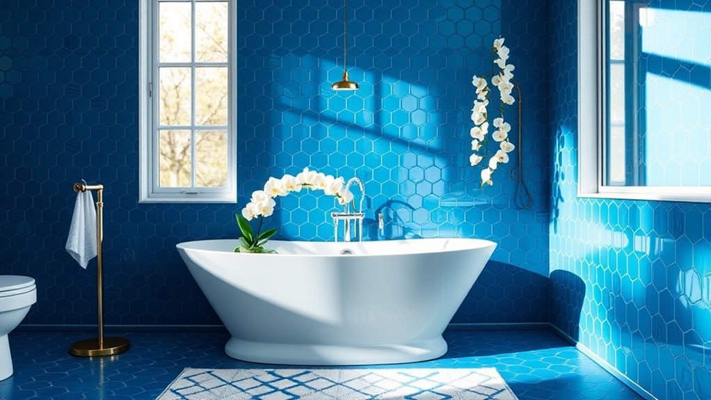 40 Blue Tile Bathroom Ideas Bright Modern Bath Tile Schemes