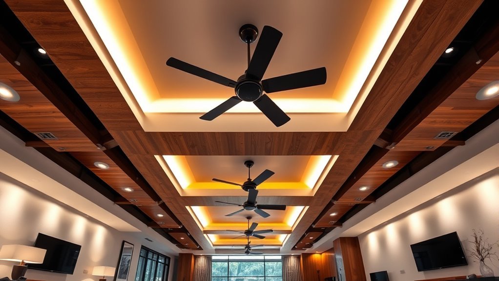 Modern Living Room Ceiling Design Ideas With Fans for Comfort and Style