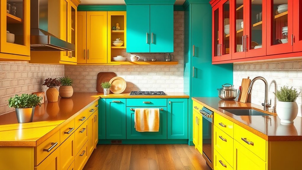 40 Bright Kitchen Cabinets Ideas Cheerful Bold Cabinet Colors